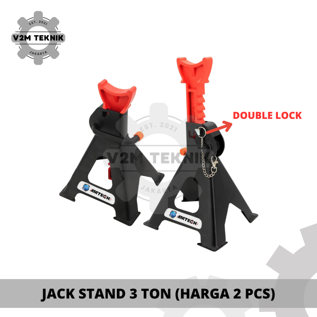 Jual AMTECH Jack Stand Mobil 3 Ton WITH PIN DOUBLE LOCK / Tahanan ...