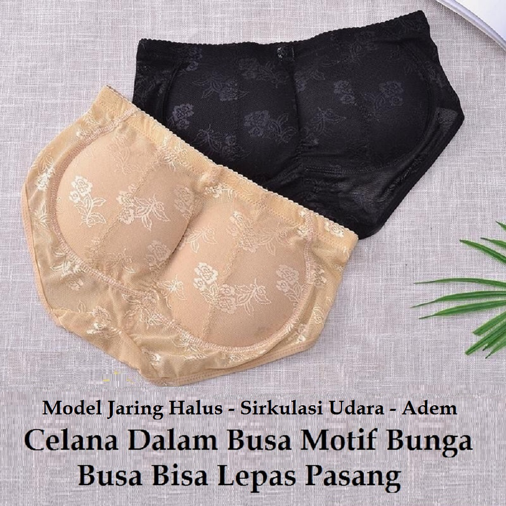 Jual Celana Dalam Busa Bokong Palsu Motif Bunga - Bisa Copot Busa / CD Busa Segitiga Pembesar ...