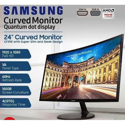 Jual Led Monitor Samsung 24 Inch Curved C24F390FHE 24CF390 CF390 Full ...