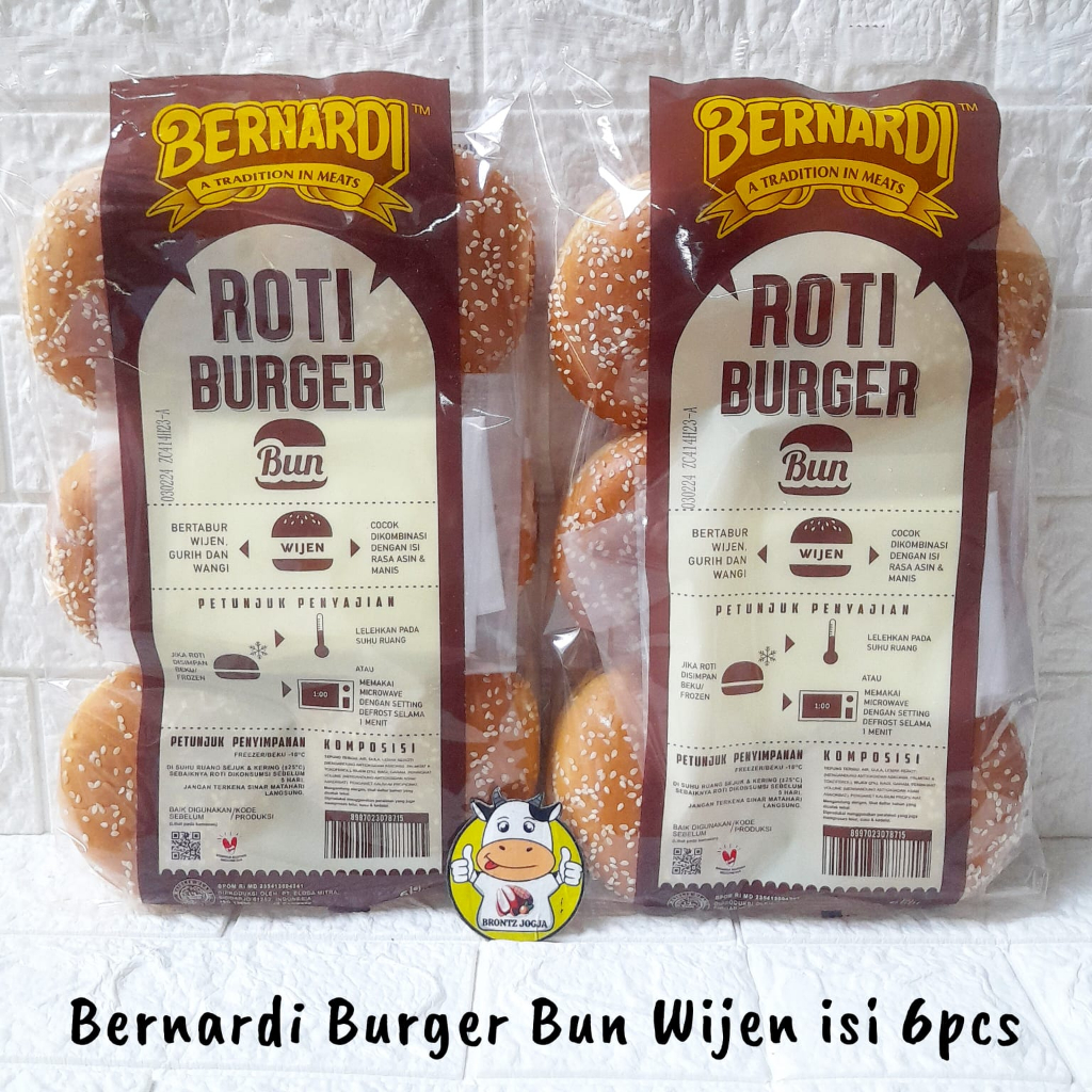 Jual FROZEN FOOD BERNARDI ROTI BURGER ISI 6PCS WIJEN/POLOS - DISASS ...