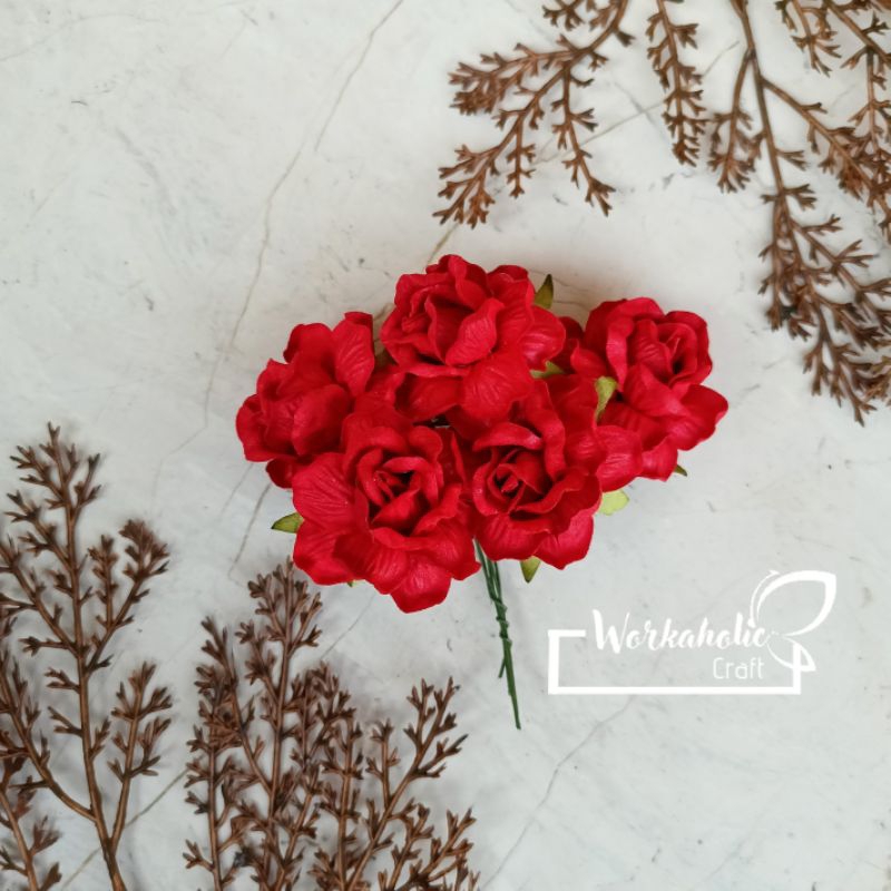 Jual Bunga Kertas Mulberry Paper Mawar Scrapbook Premium | Shopee Indonesia