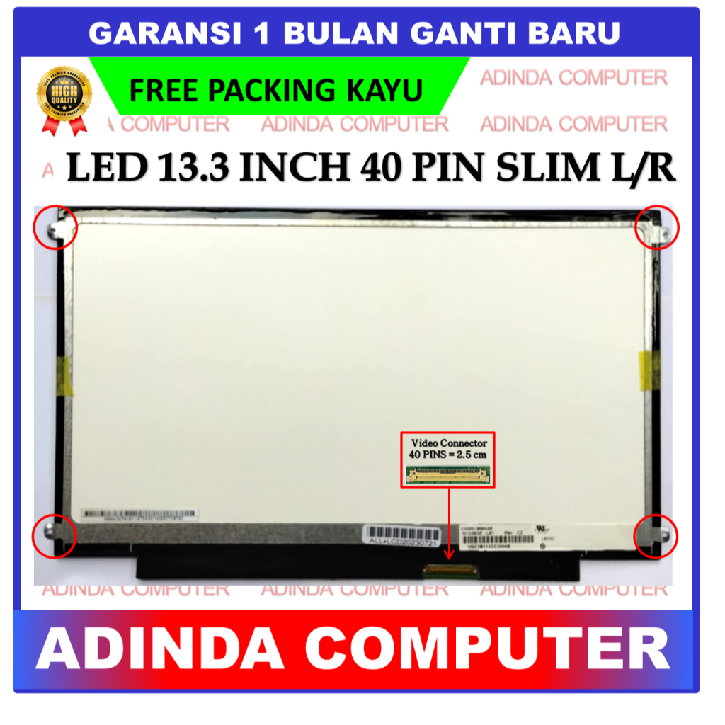 Jual LCD LED 13 Inch 13.3 Inch 40 pin Slim N133BGE-L41 Kanan Kiri ... Jual LCD LED 13 Inch 13.3 Inch 40 pin Slim N133BGE-L41 Kanan Kiri ...