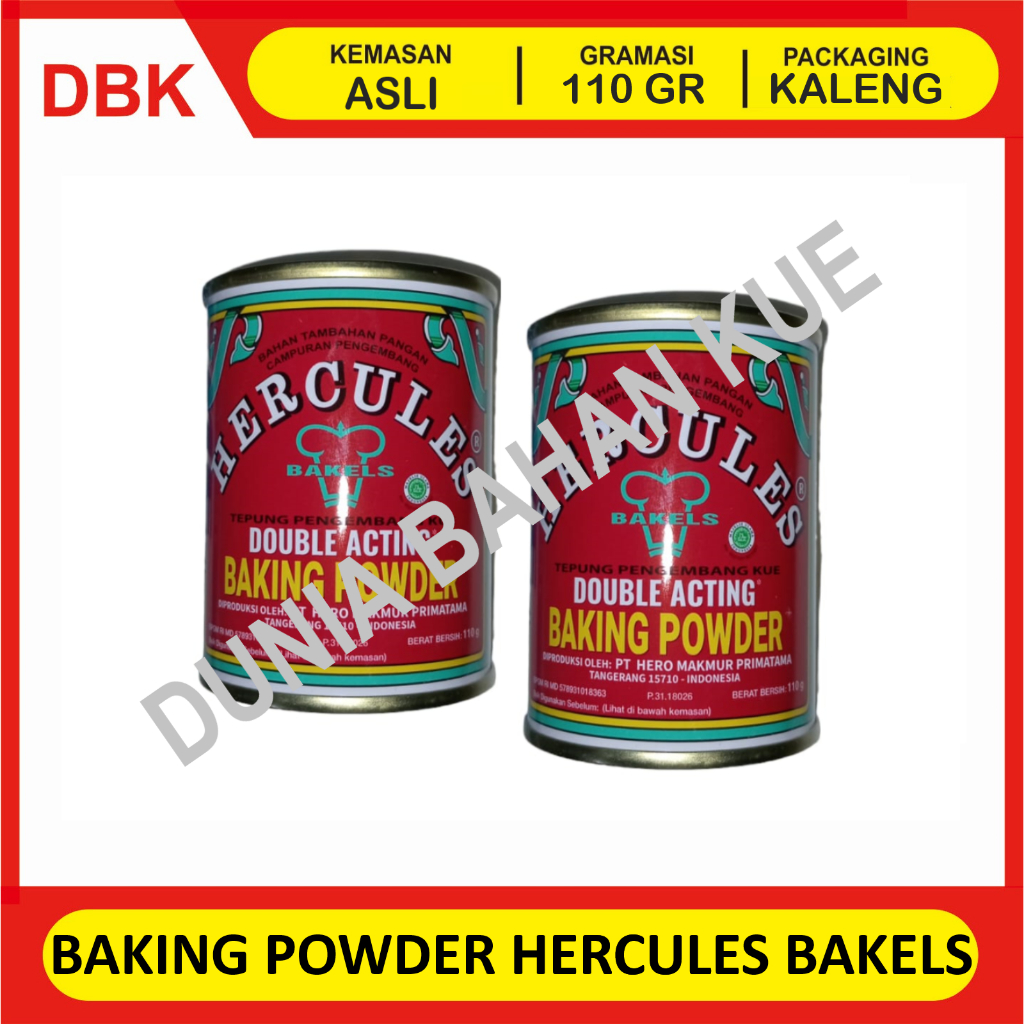Jual BAKING POWDER HERCULES BAKELS KEMASAN KALENG 110 GR / DOUBLE ...
