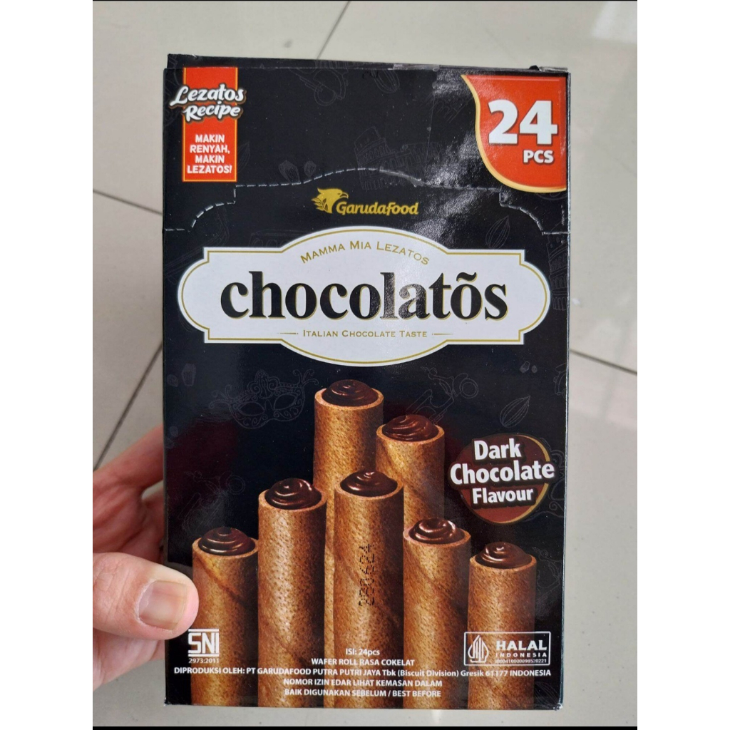Jual Chocolatos Wafer Dark Chocolate 1 Box / 24 pcs | Shopee Indonesia
