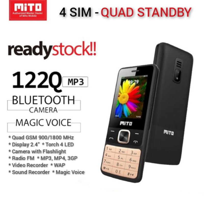 Jual Handphone MITO 122Q CANDYBAR HP MURAH 4 SIM DAN MITO 122 BIASA 2 ...