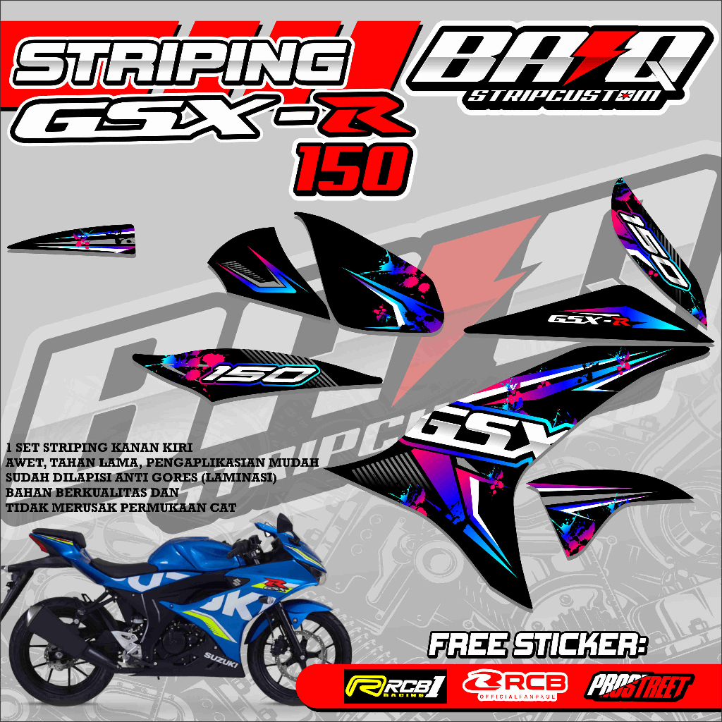 Jual STICKER STRIPING GSX-R 150 - STRIPING GSX-R 150 PREMIUM GRAFIK 07 ...