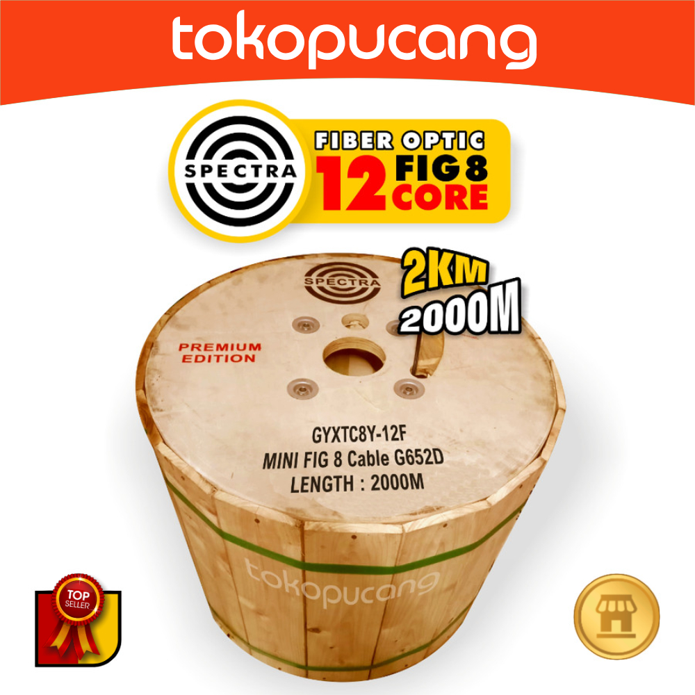 Jual Fiber Optic Fig 8 2000m 12 Core Spectra DROPCORE 2km kabel fo fig8 ...