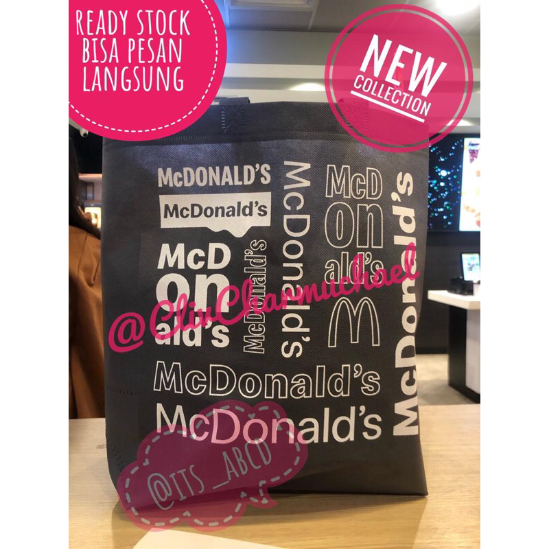 Jual Tote Bag tas belanja Mcd Mcdonalds shopping bag murah asli besar ...