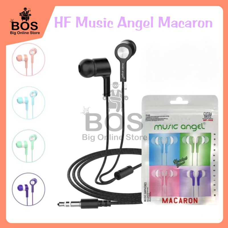 Jual BOS - ( Min. 5 Pcs ) HF Music Angel MP3 Macaron | Henset Handsfree ...
