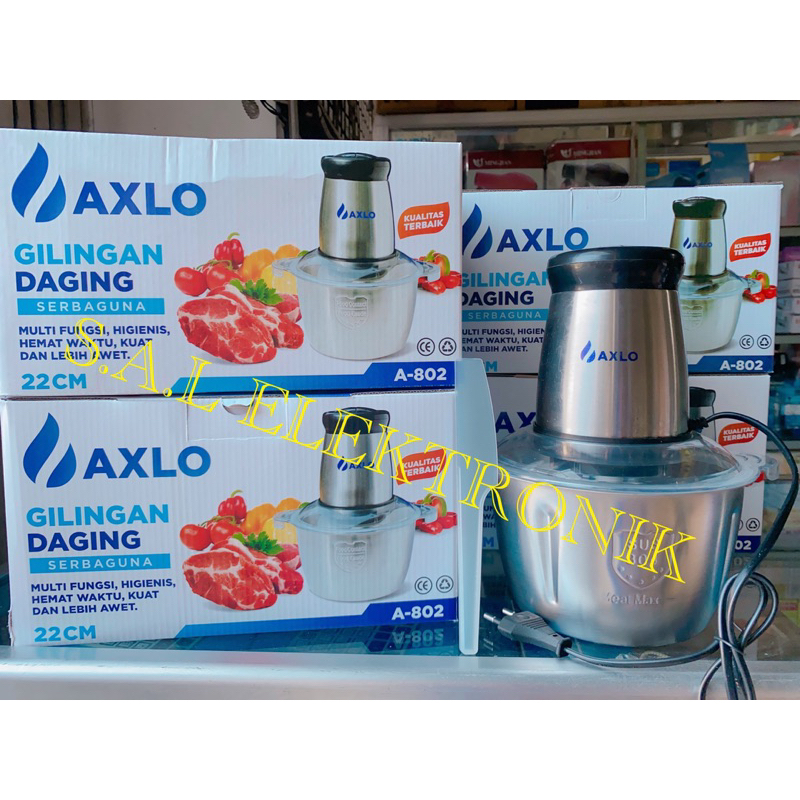 Jual Chopper Penggiling Daging Axlo 802 Stainlees Steel | Shopee Indonesia