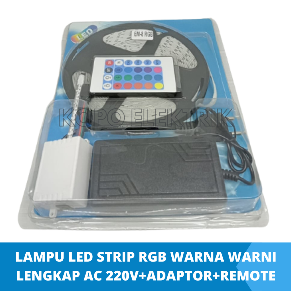 Jual Lampu Led Strip RGB 5050 Mata Besar Warna Warni Lengkap Adaptor ...