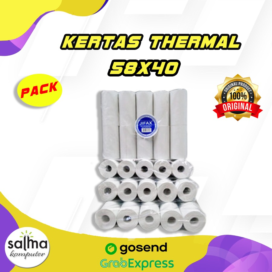 Jual KERTAS THERMAL PAPER ROLL UKURAN 58X40 1Pack | Shopee Indonesia
