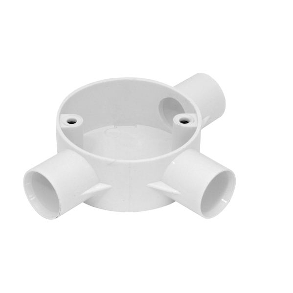 Jual LESSO fitting PVC Conduit 3 Way Tee Box with Cover White | Shopee ...