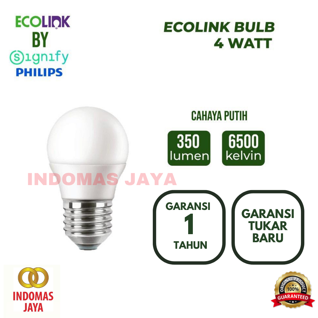 Jual Lampu LED Mini Ecolink Bohlam Bulb 4 Watt Putih (4W 4W 4Watt ...