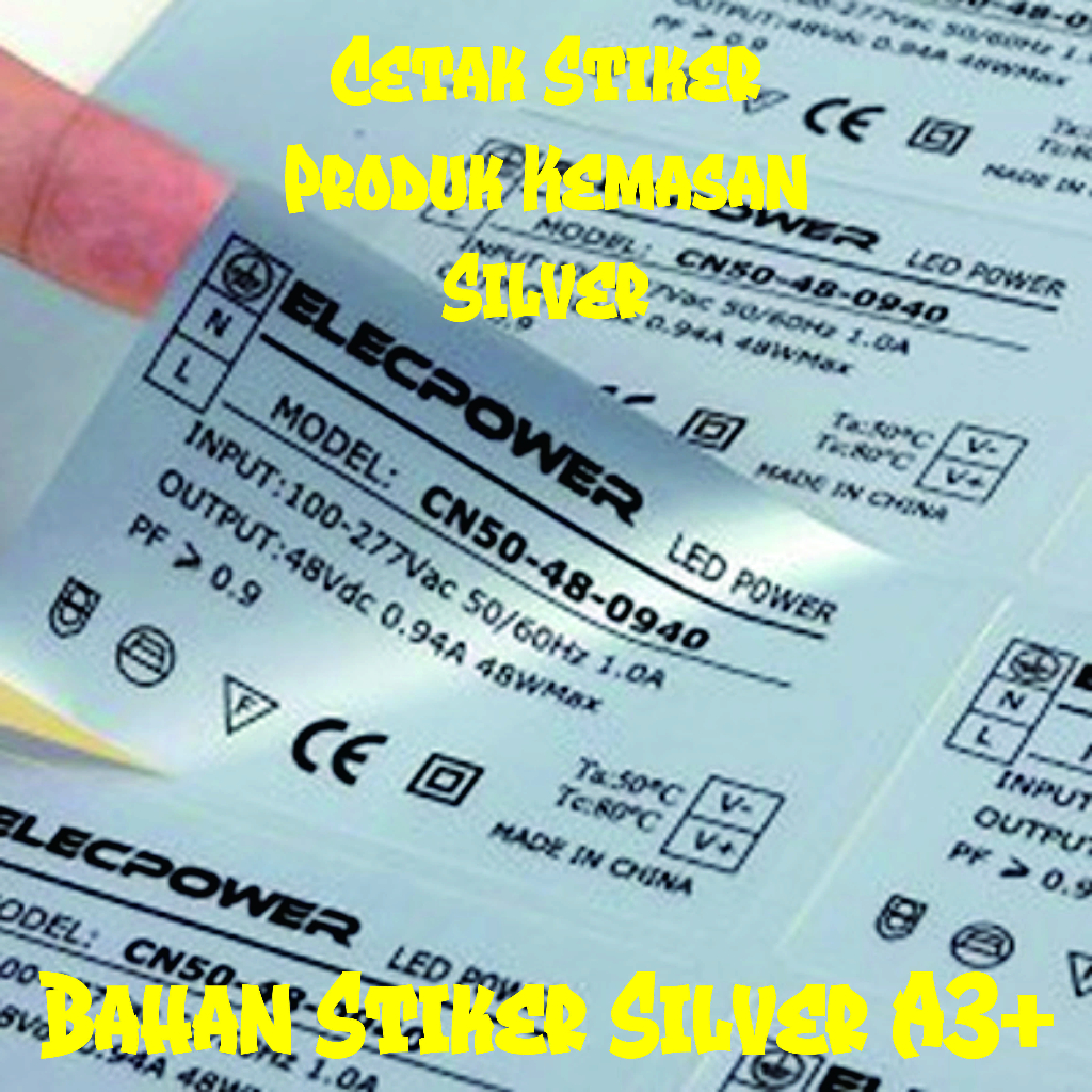 Jual CETAK STIKER METALIC SILVER A3+ / PRINT LABEL KEMASAN / STICKER ...