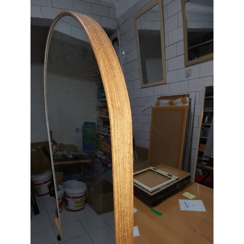 Jual KACA CERMIN STANDING FRAMELESS OVALE FULLBODY UK 153 X 41 CM KACA ...