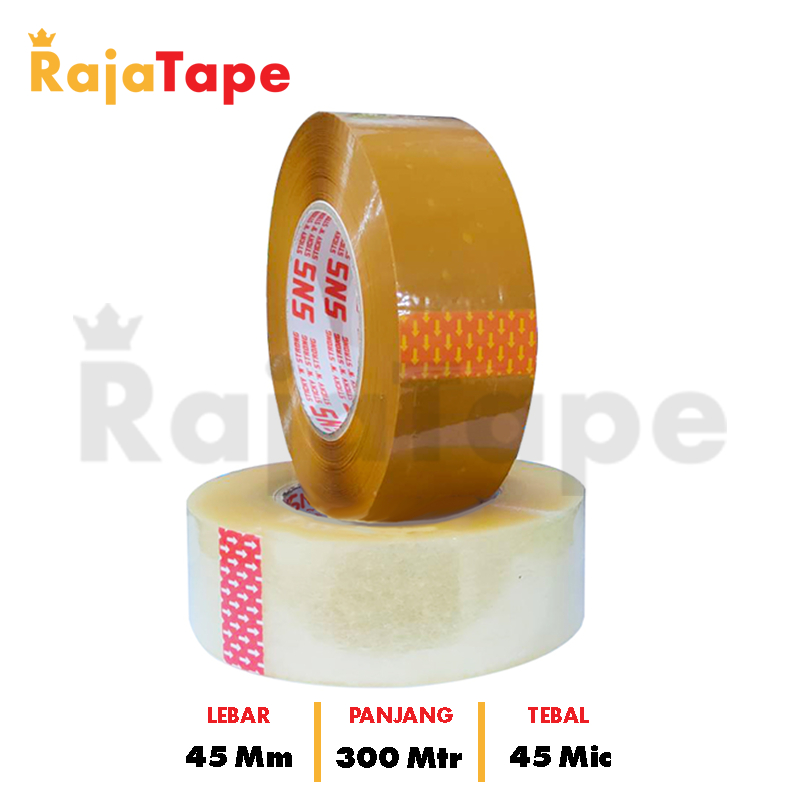 Jual Lakban Bening / Coklat 500 Yard / 300 Meter x 45 Mm x 45 Mic Sticky N Strong (SNS) | Shopee ...