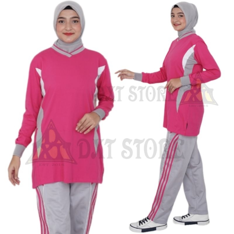 Jual Setelan Kaos Olahraga Wanita Training Seragam / Baju Senam Muslimah Terbaru / Baju Olahraga ...
