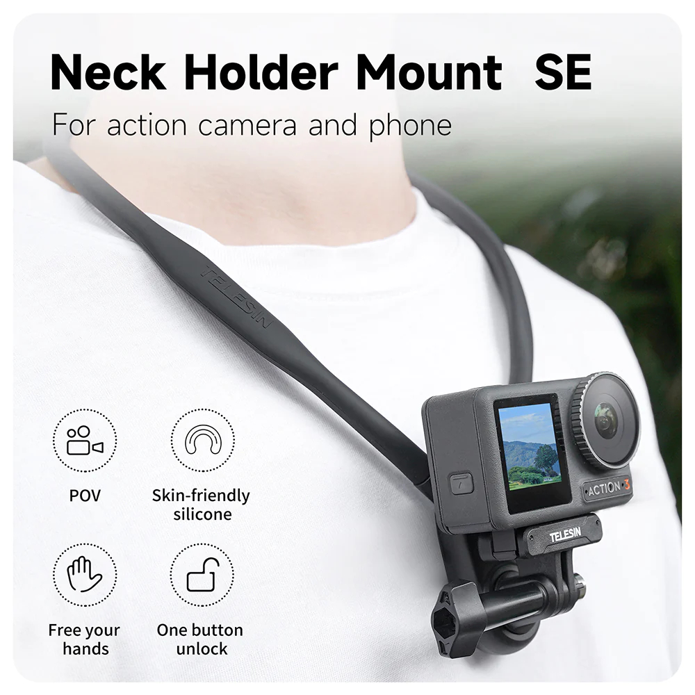 Jual TELESIN Neck Holder Mount SE Strap for GoPro Smartphone - TE-HNB ...