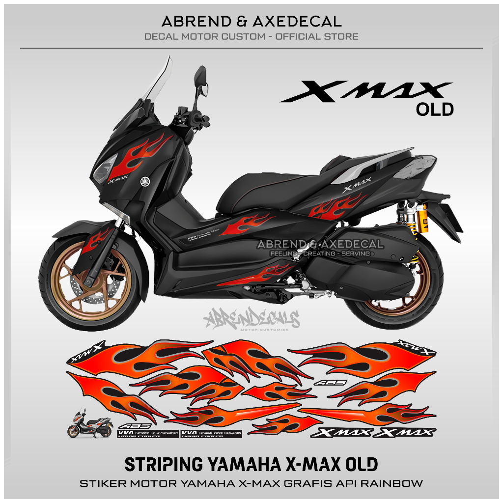 Jual Striping Xmax Old Grafis Api Rainbow / Stiker Motor Yamaha X-max ...