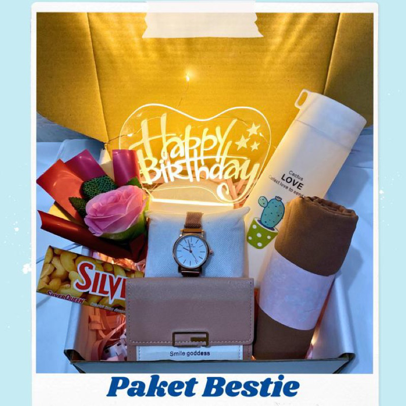 Jual Kado Ulang Tahun Cewek Paket Bestie Hadiah Pasangan Kado Jam ...
