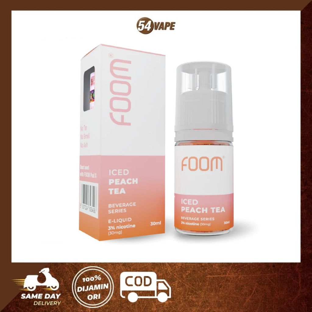 Jual Liquid FOOM Saltnic Iced Peach Tea 30ml 30mg | Shopee Indonesia