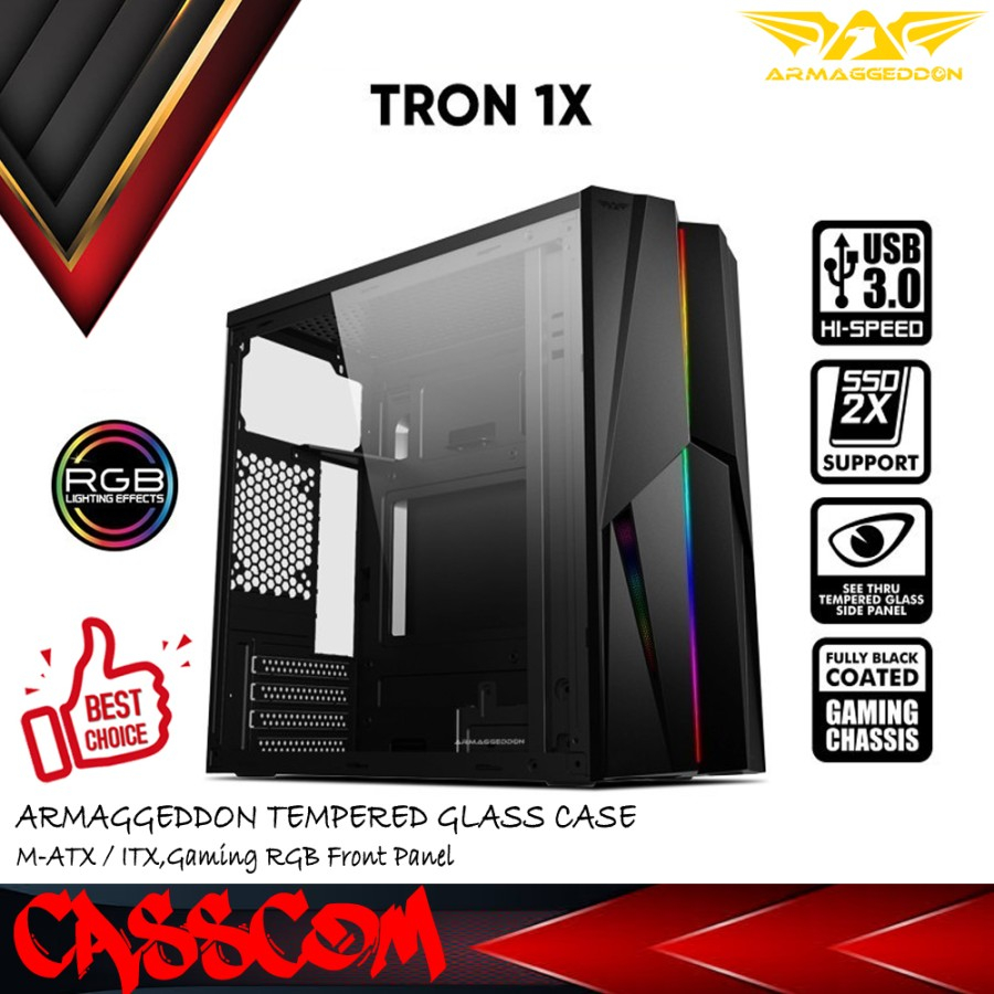 Jual Casing PC Armaggeddon TRON 1X M-ATX RGB Front Panel | Shopee Indonesia