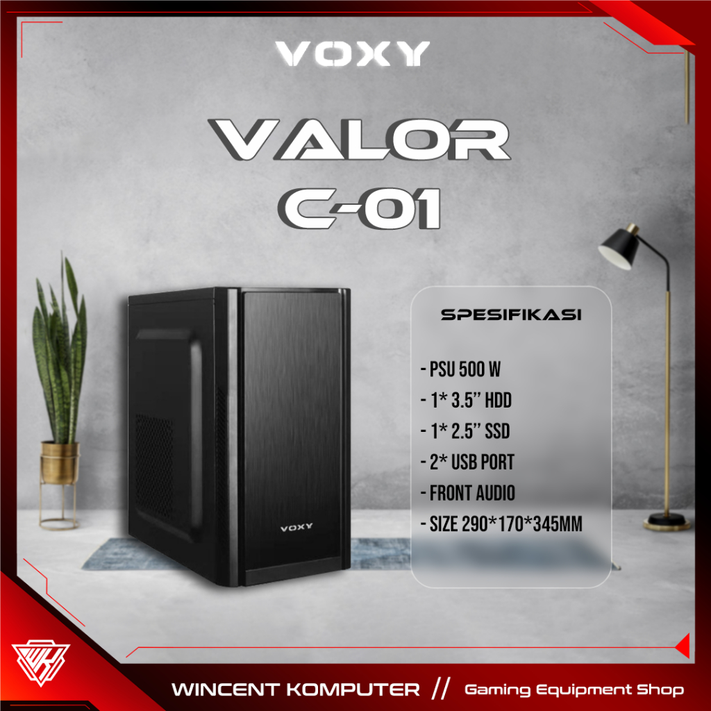 Jual CASING CASE PC CPU KOMPUTER VOXY VALOR C-01 MICRO-ATX WITH PSU ...