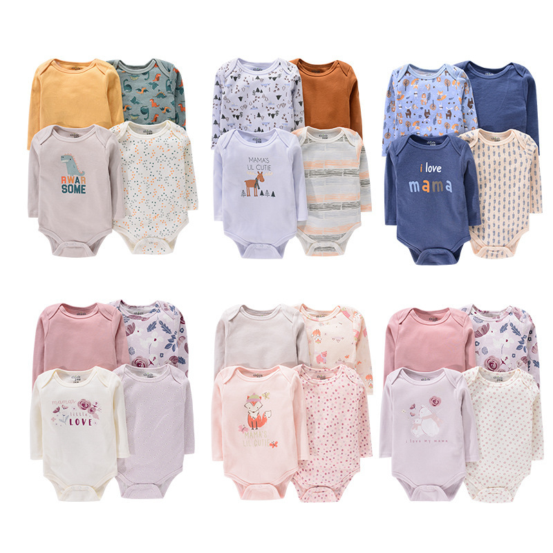 Jual Bodysuit Jumper Lengan Panjang Baby 4 Pcs Set Bayi Terjangkau ...