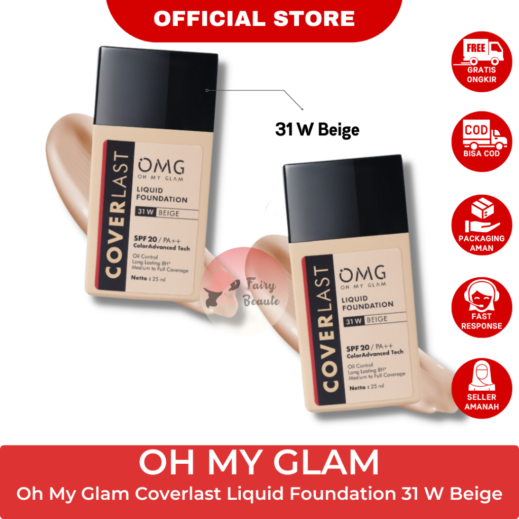 Jual OMG Oh My Glam Coverlast Liquid Foundation - Alas Bedak BPOM O M G ...