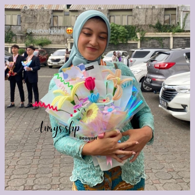 Jual Bouquet pipe flowers colorfull /Bouquet Hologram / buket bunga ... Jual Bouquet pipe flowers colorfull /Bouquet Hologram / buket bunga ...