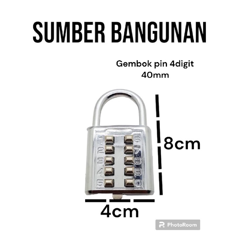 Jual GEMBOK PIN 4digit / GEMBOK ANGKA 40mm / GEMBOK LOKER 40mm | Shopee ...