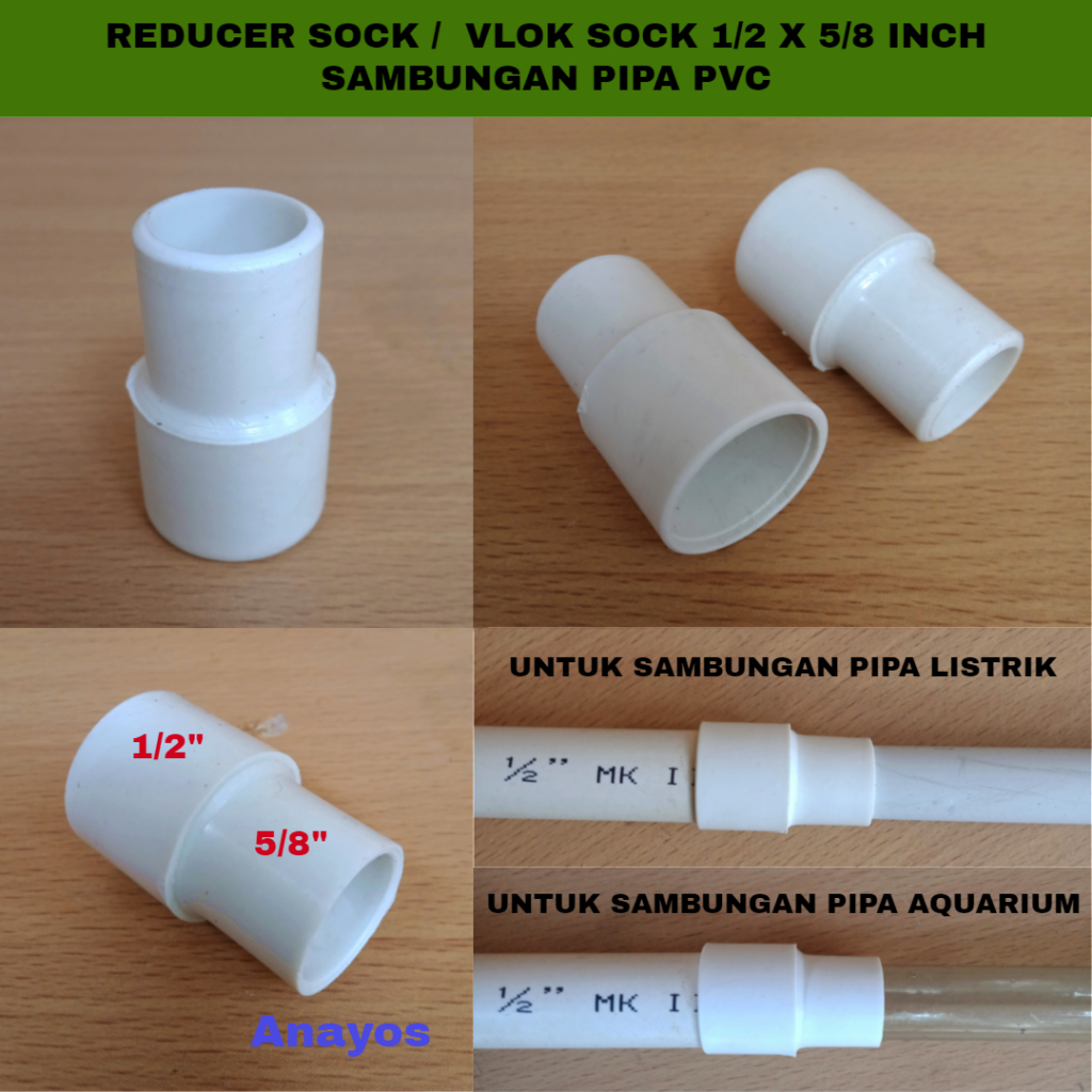 Jual Reducer Sock/Vlok Sock 1/2 x 5/8 Inch Sambungan Pipa PVC | Shopee ...