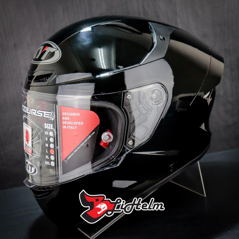 Jual KYT HELM TT COURSE SOLID BLACK GLOSSY | TTCOURSE - FULL FACE | Shopee Indonesia
