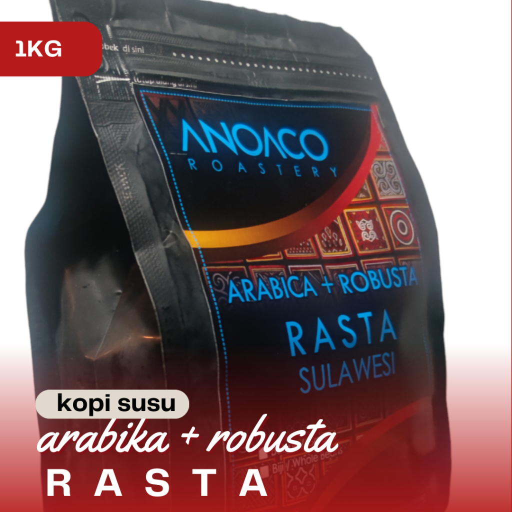 Jual ANOACO COFFEE ROASTERY KOPI ARABIKA+ROBUSTA RASTA 1000GR | Shopee ...