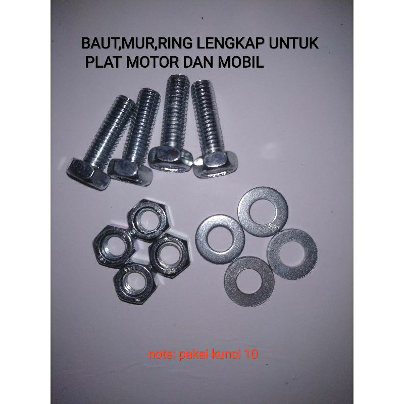 Jual BAUT SET LENGKAP UNTUK PLAT MOTOR DAN MOBIL | Shopee Indonesia