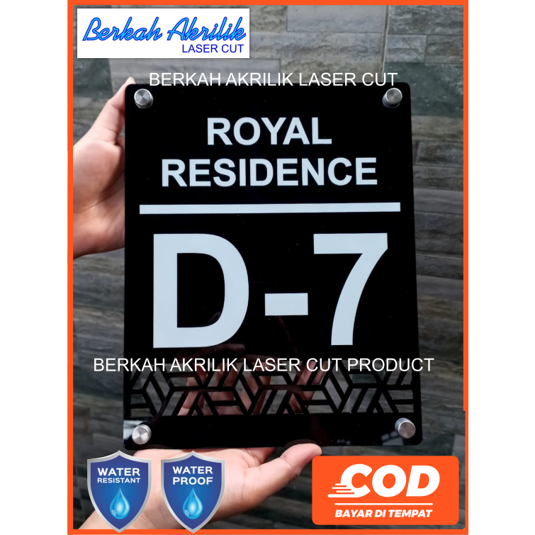 Jual Custom Nomor Rumah Laser Cut Plat Nomor Rumah Modern Akrilik ...
