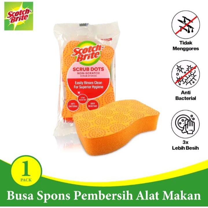 Jual Sabut Spon Serbaguna/ Sponges Scrub Dots Non-Scratch (2pcs)3M ...