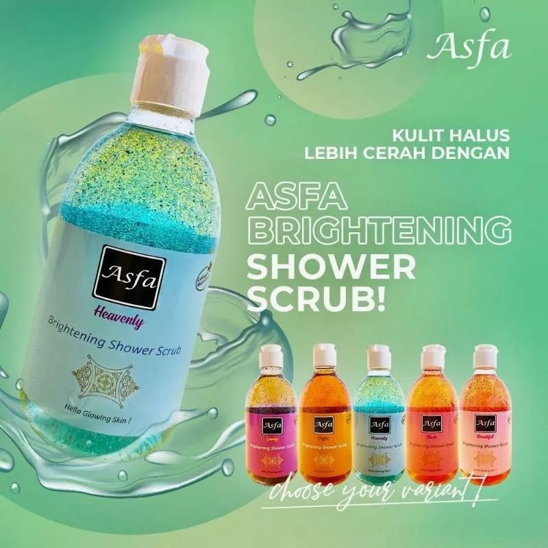 Jual Asfa Brightening Shower Scrub 300ml With Collagen Moisturizer ...