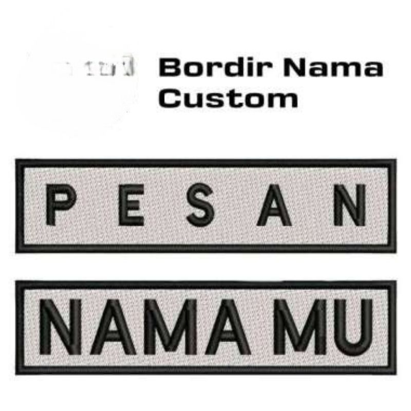 Jual Papan nama bordir emblem NAMA satuan bordir nama satuan request ...