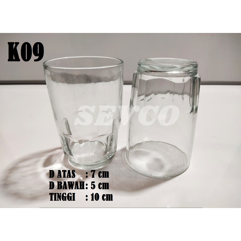 Jual 6 pcs Gelas Minum K09 UMBRA (250ML)| Gelas Beling | Gelas Teh Kopi ...