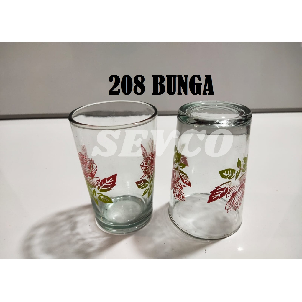 Jual Gelas Minum 208 BUNGA UMBRA (250ML)| Gelas Beling | Gelas Teh Kopi ...