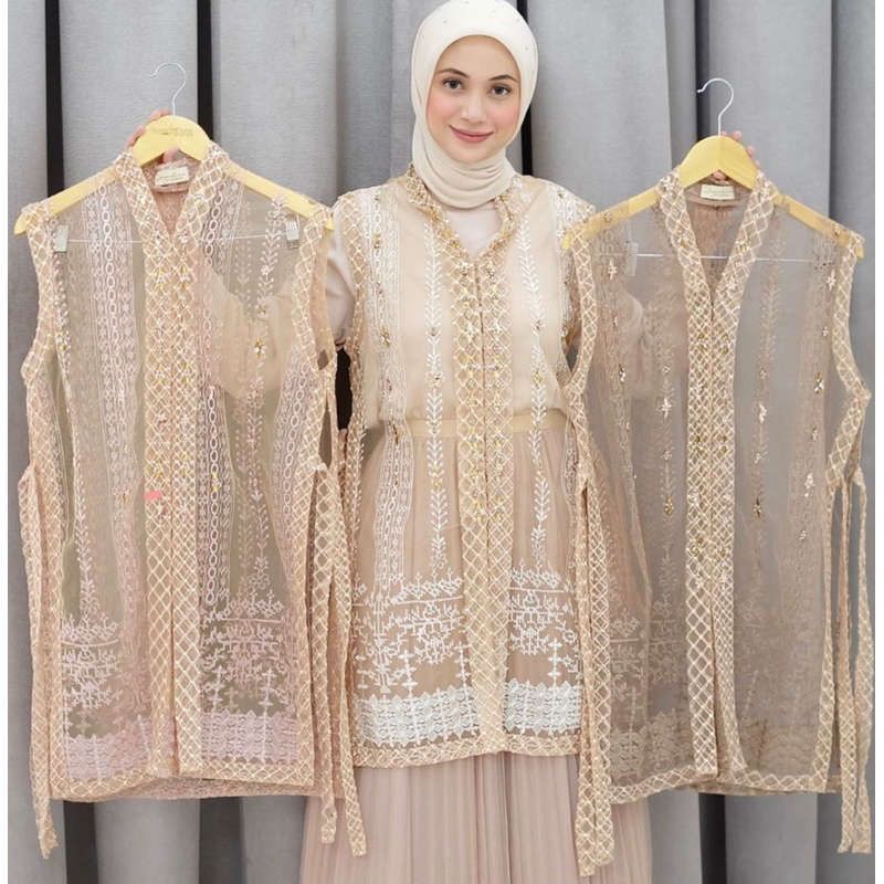 Jual STL Keisha Vest Sarah The Label Dress Rompi Outer Organza Lace ...
