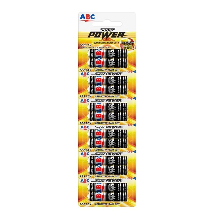 Jual Batu Baterai ABC Hitam Super Extra Heavy Duty AAA / A3 Battery 1 ...