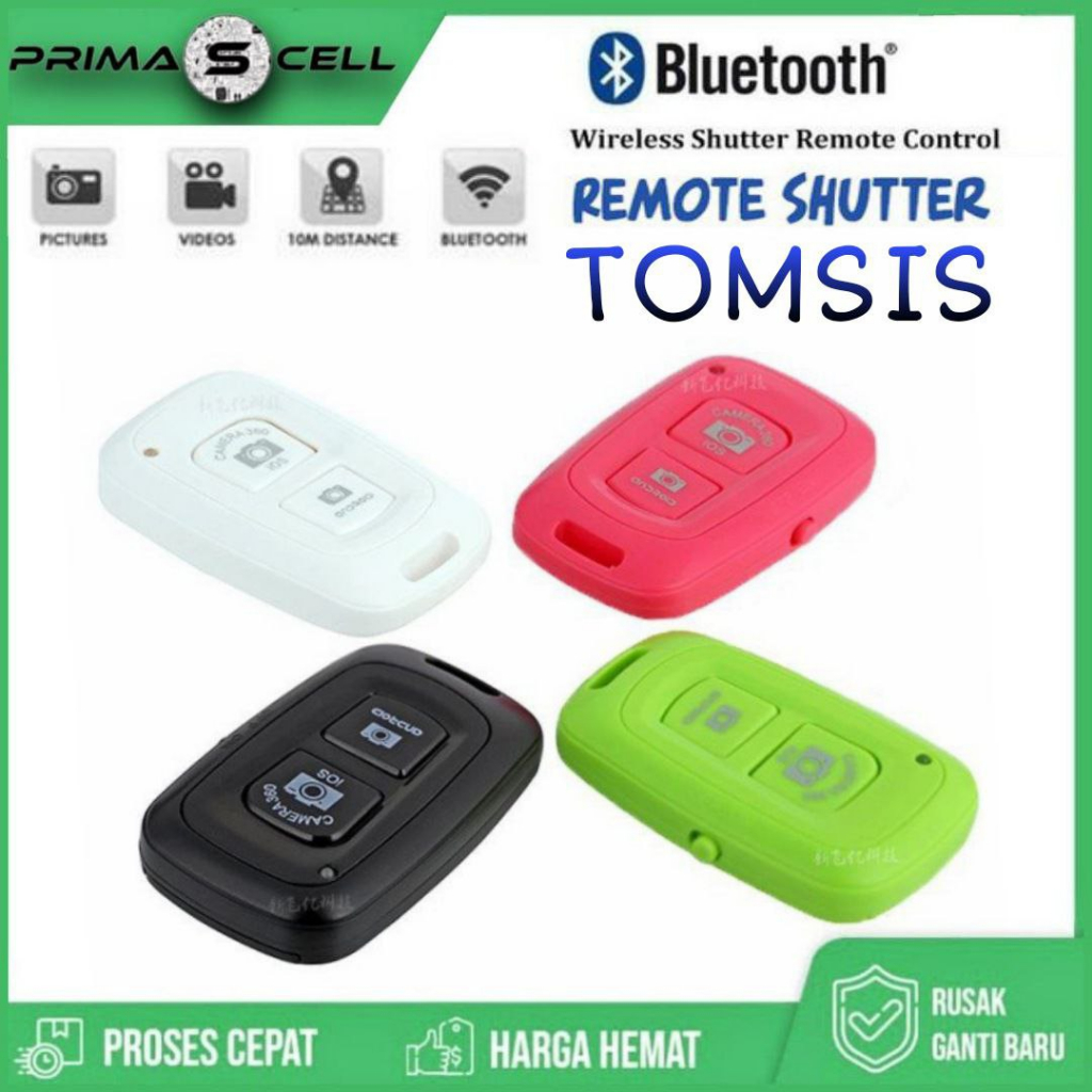 Jual Remote Bluetooth Shutter Multifungsi Remot Selfi Tomsis | Shopee ...