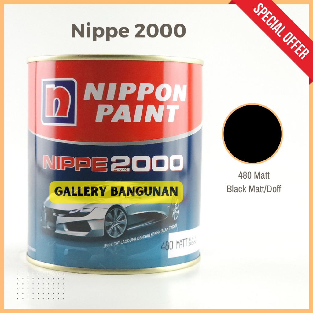 Jual Nippe 2000 480 Matt Black 1 Ltr Cat Kayu Besi NC Nippon Paint ...