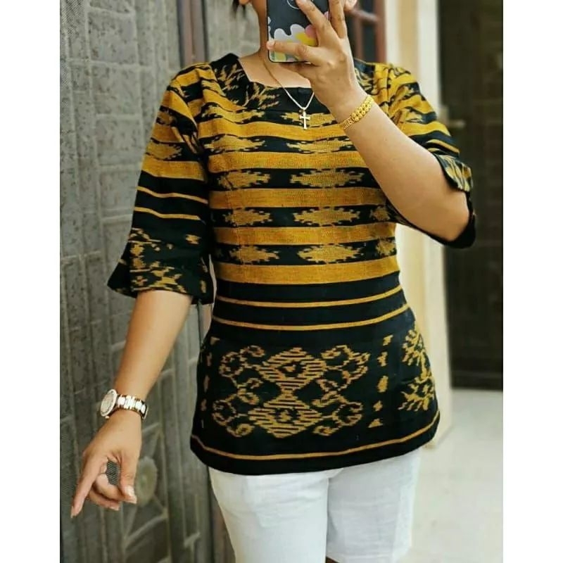 Jual BLUS TENUN ETNIK, BLUS KABTOR, BAJU TENUN TERBARU, | Shopee Indonesia