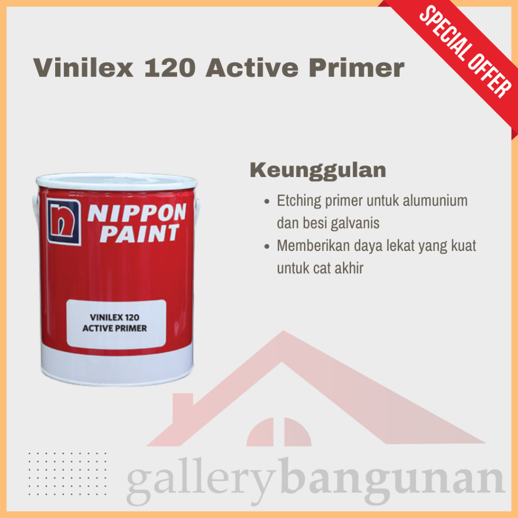 Jual Vinilex 120 Active Primer Base + Additive Cat Dasar Anti Karat Dasaran Kemasan 1 Liter ...