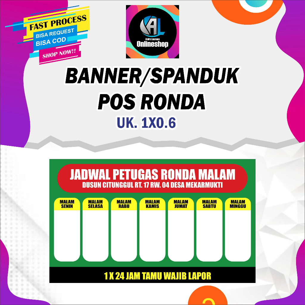 Jual Spanduk Banner Pos Ronda Model Hijau, Merah | Shopee Indonesia