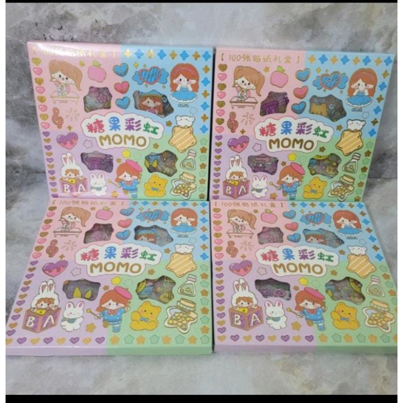 Jual Stiker Momo Isi 100pcs l Sticker Gift Box 100 Sheets | Shopee ...